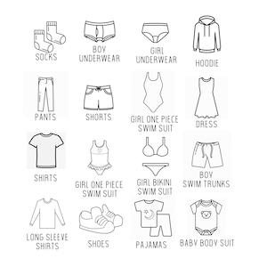 Custom Iron on Clothes Bin Labels // Iron Cloth Bin Labels // Custom ...