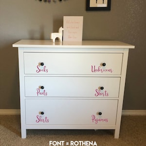 12 - Kids Dresser Labels - Set of 12 - Custom Labeling for Dresser ...