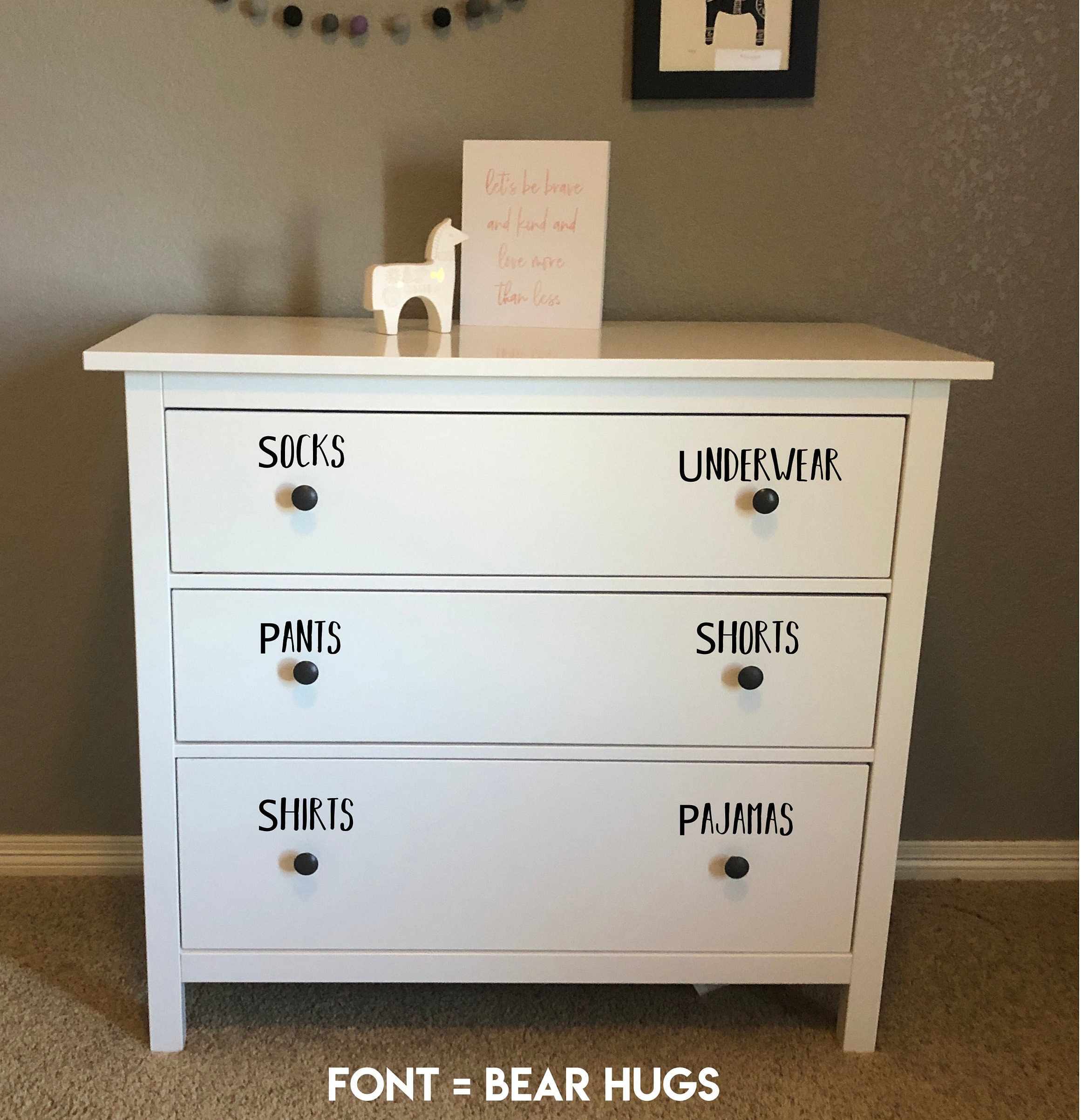 Kids Dresser Labels With Small Pictures Set of 4 FREE - Etsy