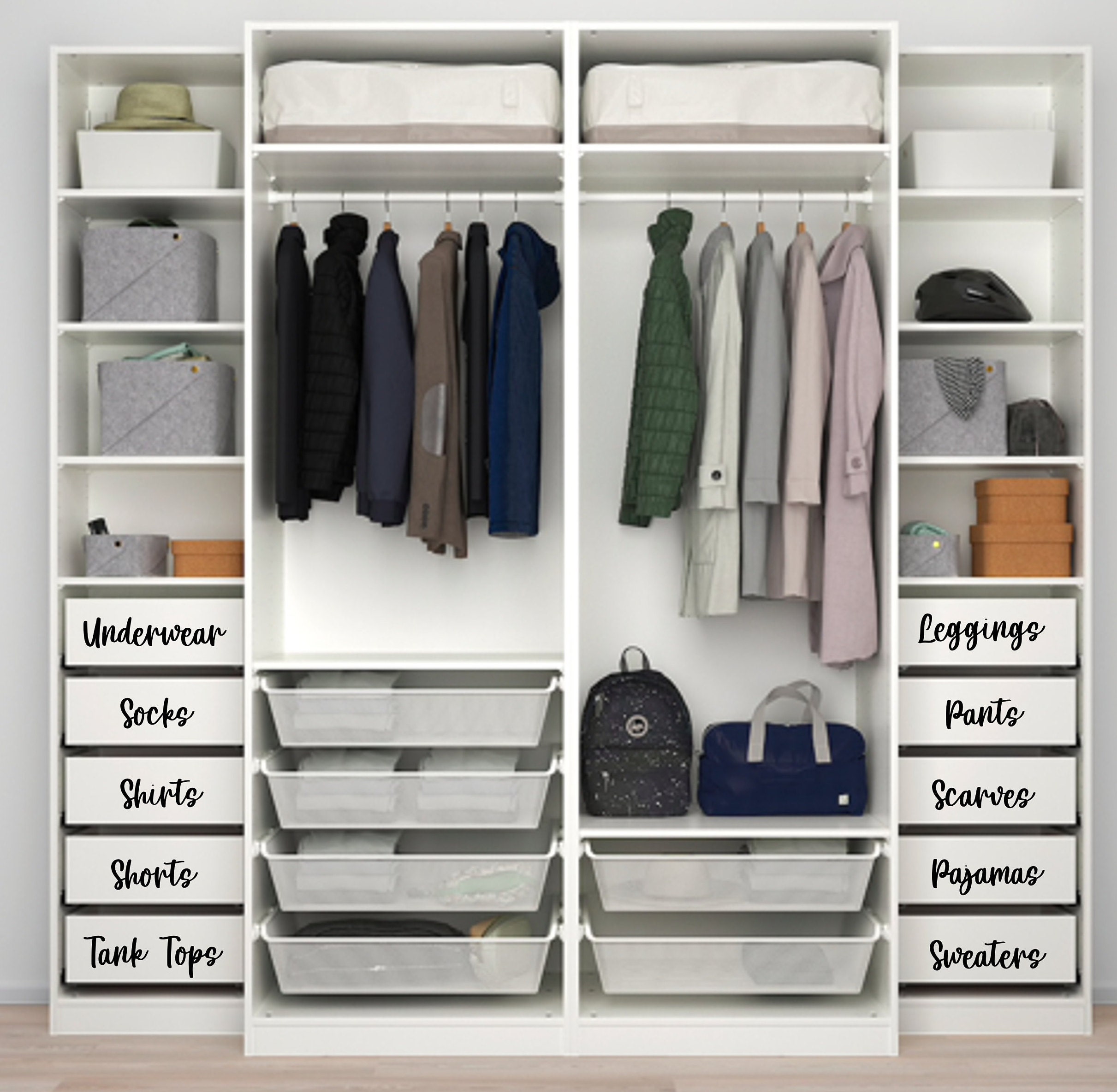 Closet Labels // Master Closet Labels // Closet Organization // Dresser ...