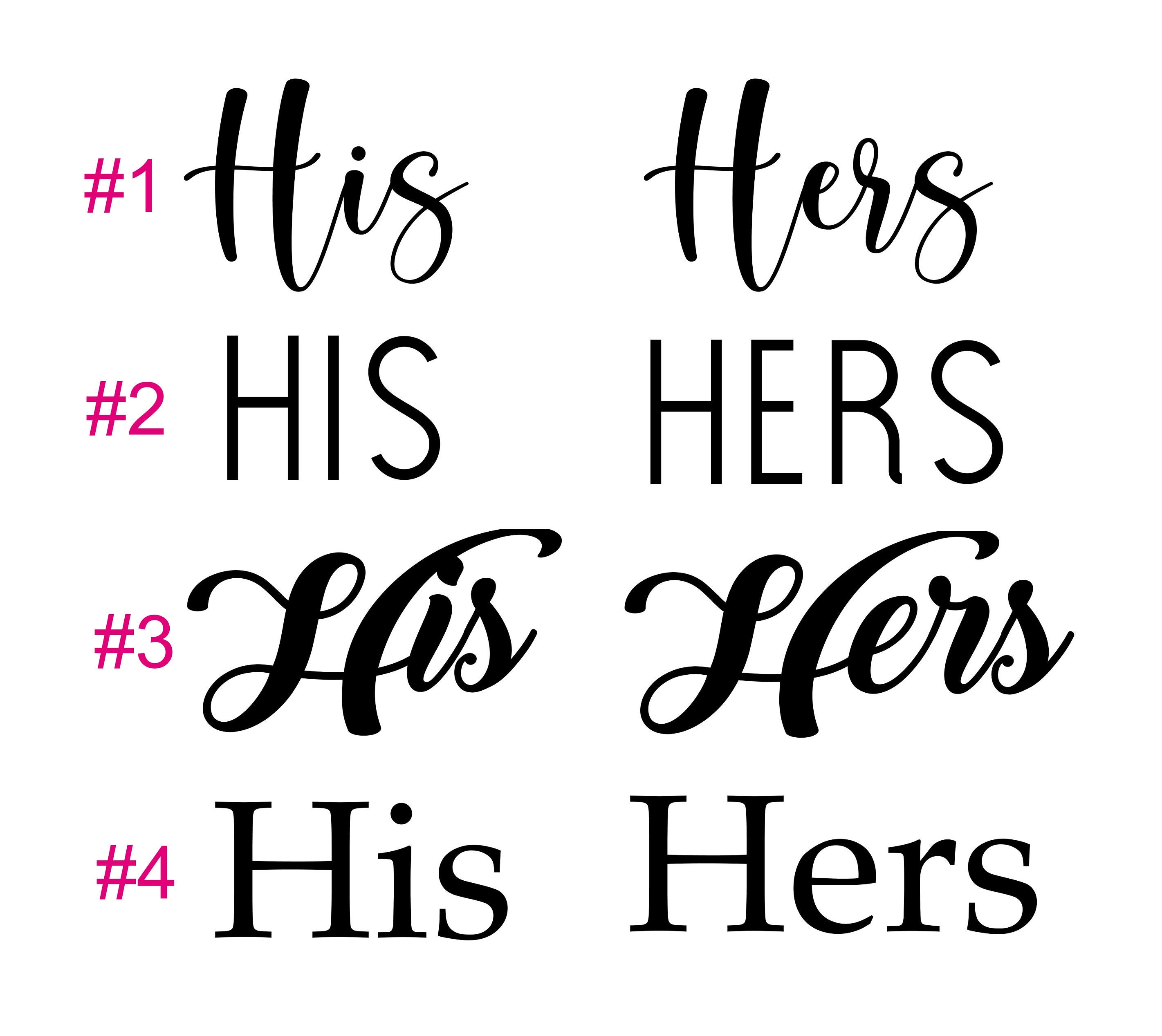 His and Hers Stickers Set His and Her Wedding Decals His - Etsy