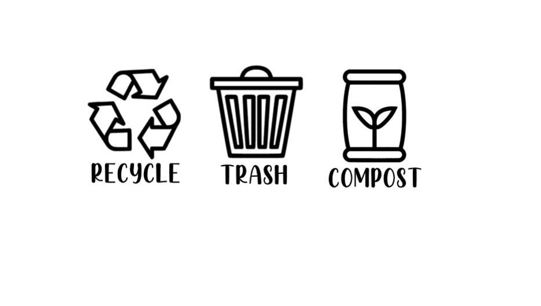 Compost Stickers // Custom // FREE SHIPPING in US. - Label Trash Can ...
