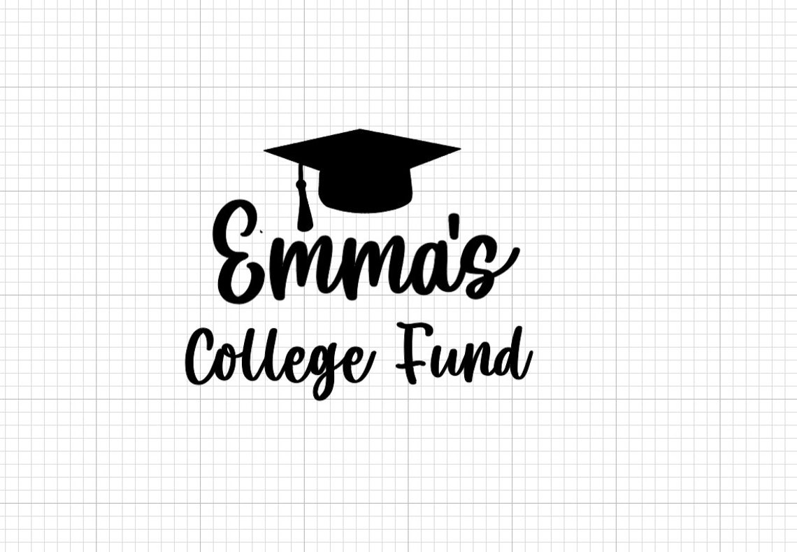 College Fund Sticker - Sticker, Label, Decal for Money Jar - College ...