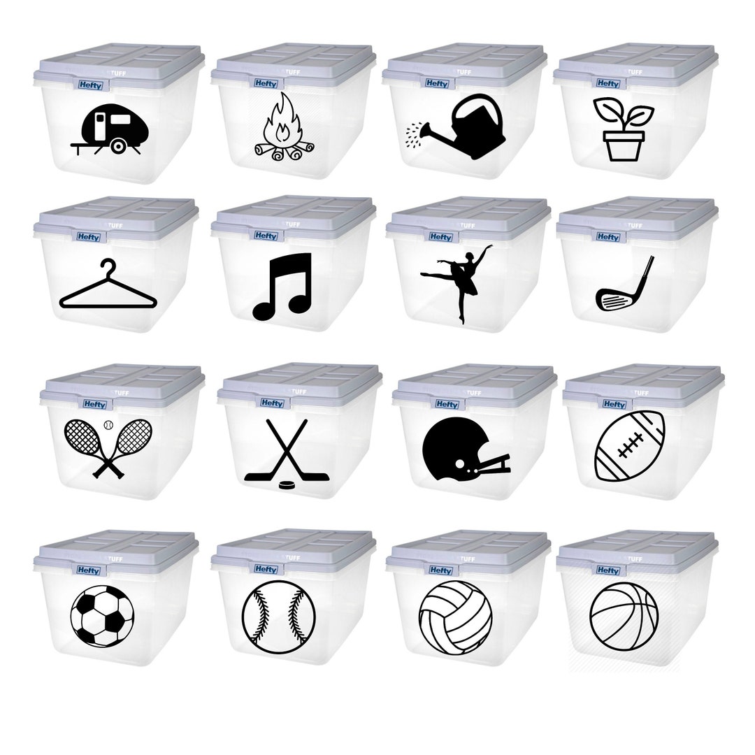 Custom Sports Labels for Tubs - FREE SHIPPING in US. Picture Labeling ...