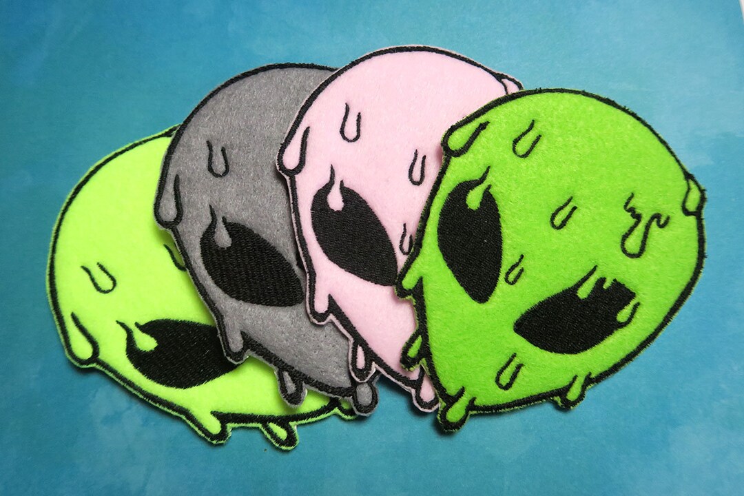 Trippy Drippy Alien Iron-on Patch - Etsy