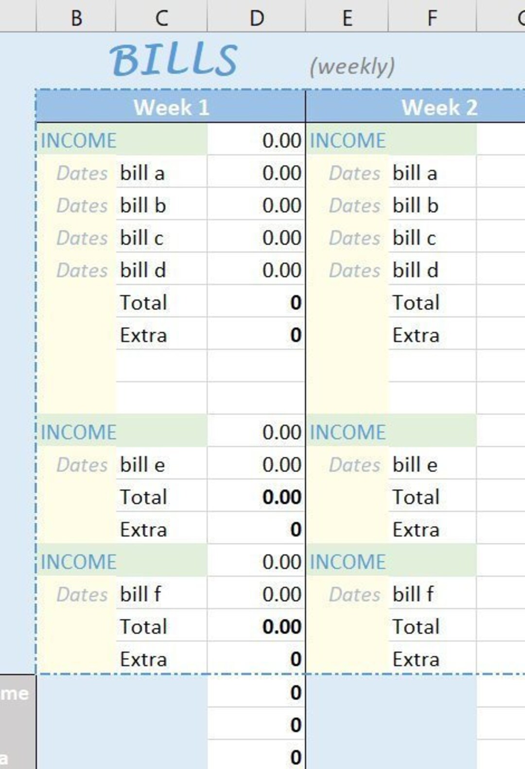 Bill Tracker and Income Organizer Spreadsheet - Etsy