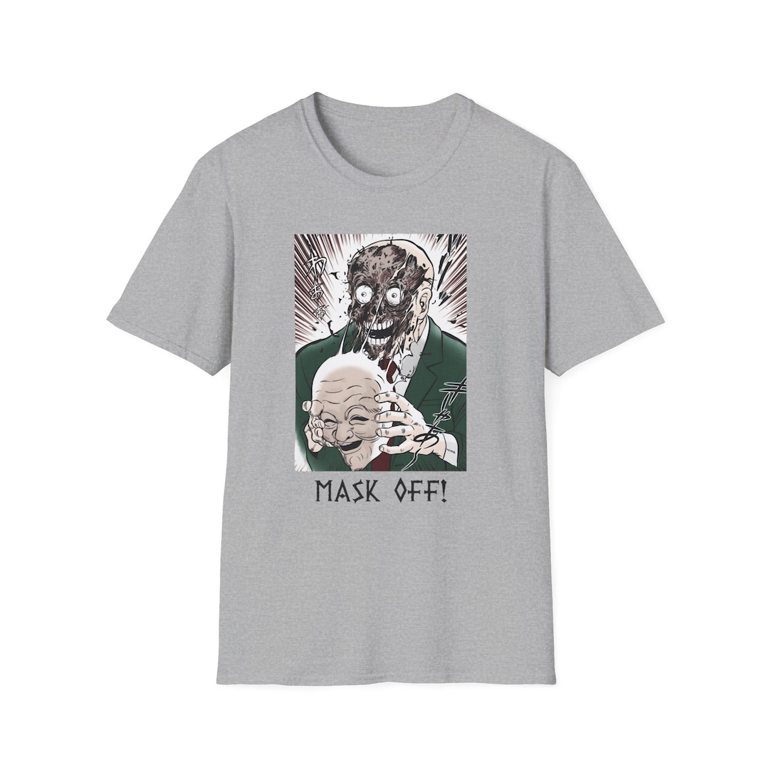 Mask off Zombie Revealing Human Face T-shirt | Horror Anime Streetwear ...