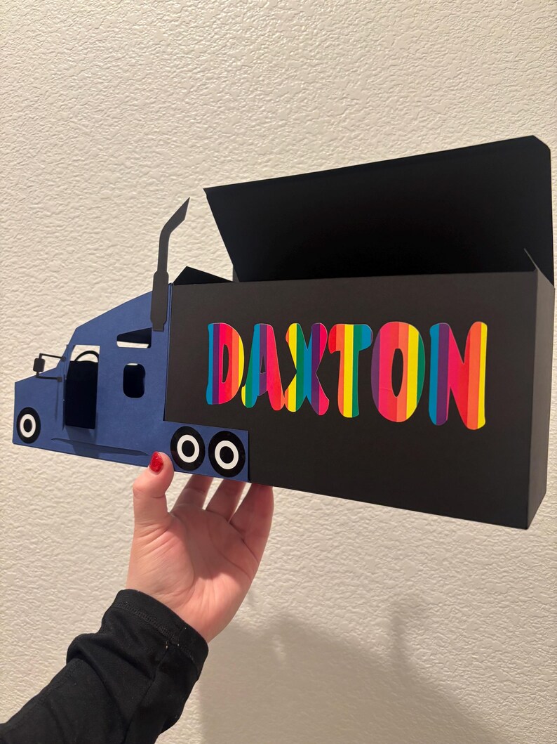 Semi Truck Paper Gift Box (assembled) - Etsy