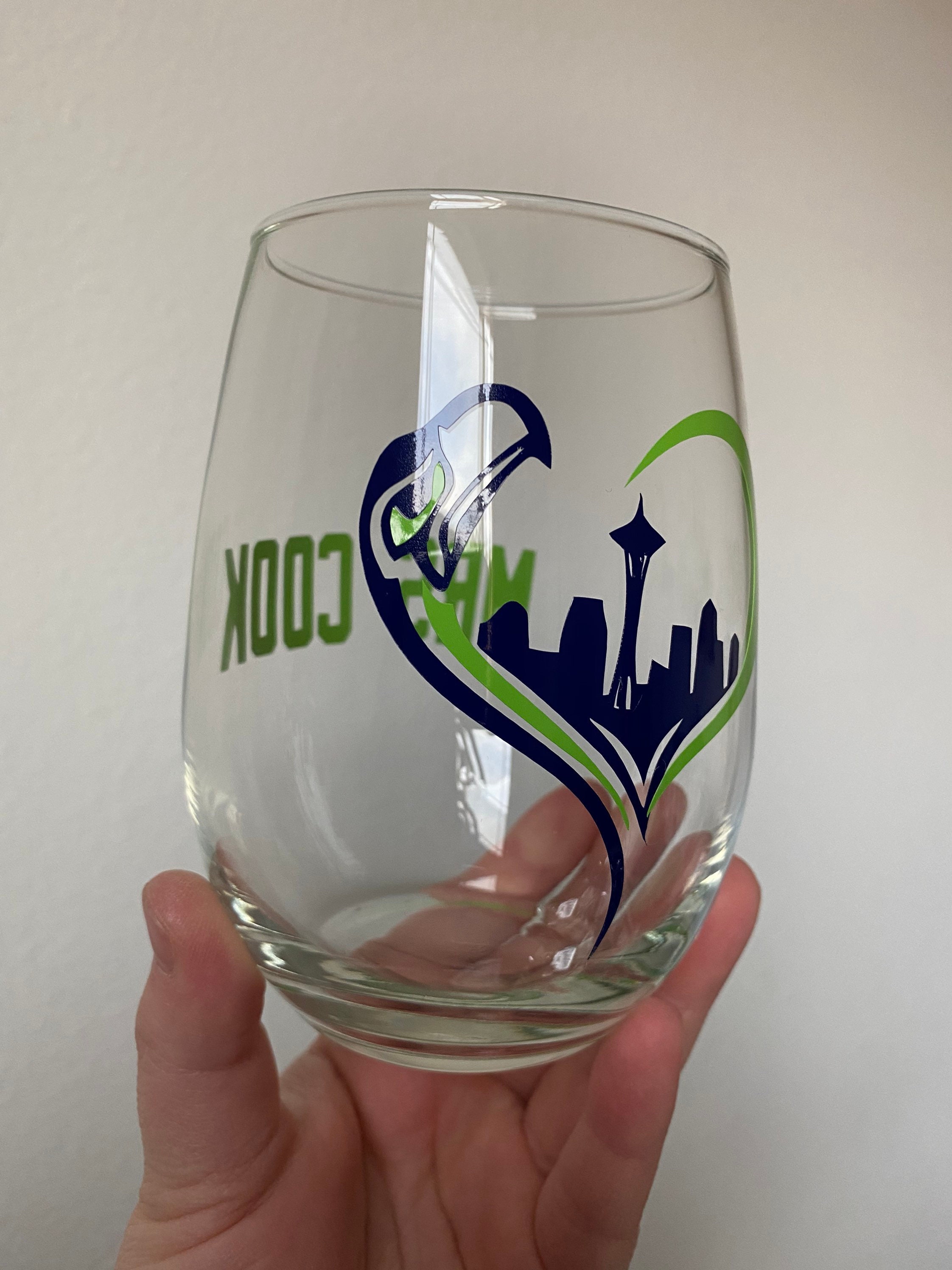 Sports Inspired Wine Glass Set, Custom Sport Wine Glasses, Seattle ...