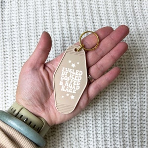 Fueled by Iced Coffee & Road Rage Motel Keychain | Vintage Inspired ...