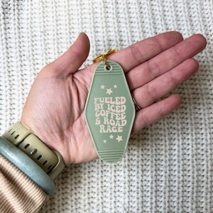 Fueled by Iced Coffee & Road Rage Motel Keychain | Vintage Inspired ...