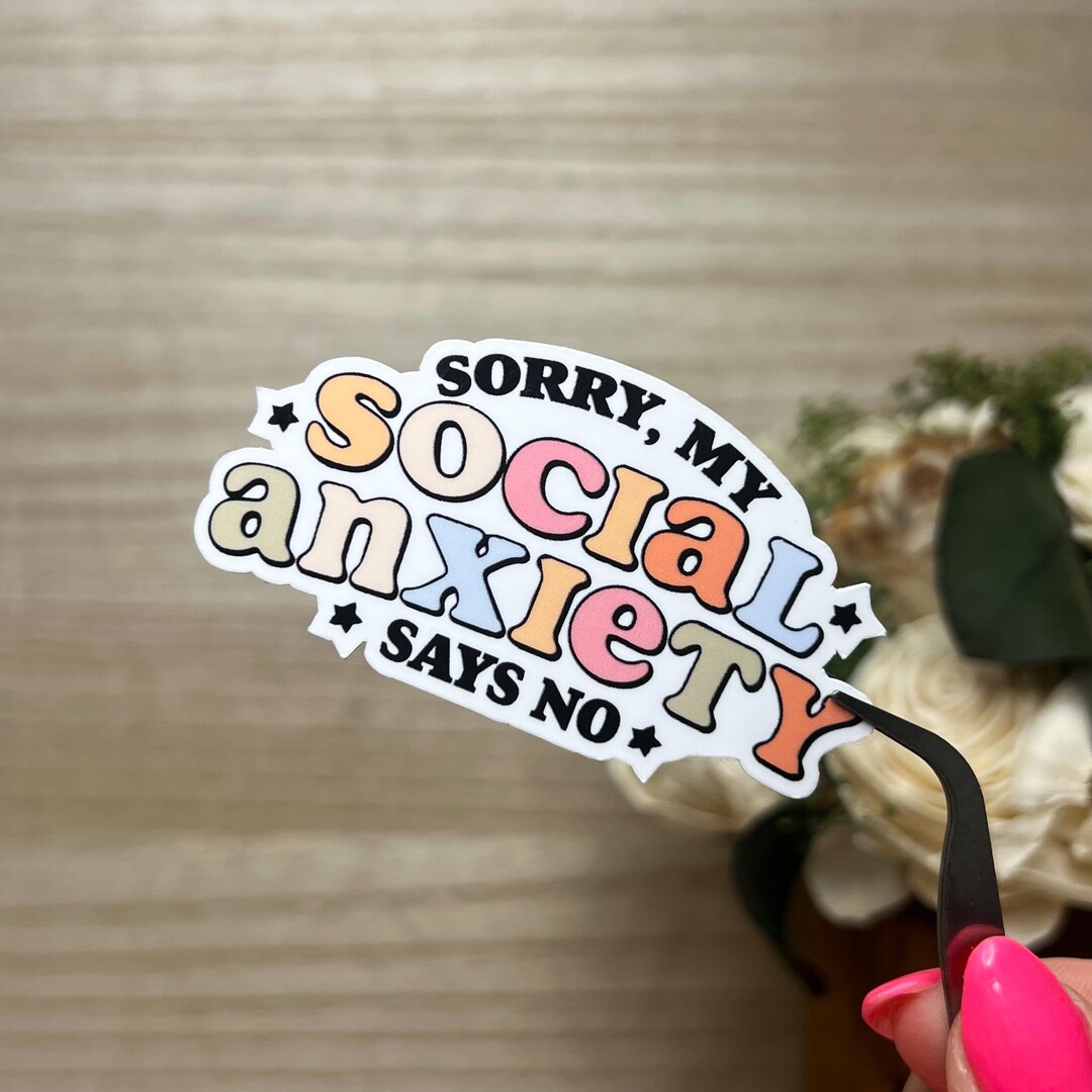 Social Anxiety Sticker: Funny Sarcastic Pastel Laptop Decal - Etsy