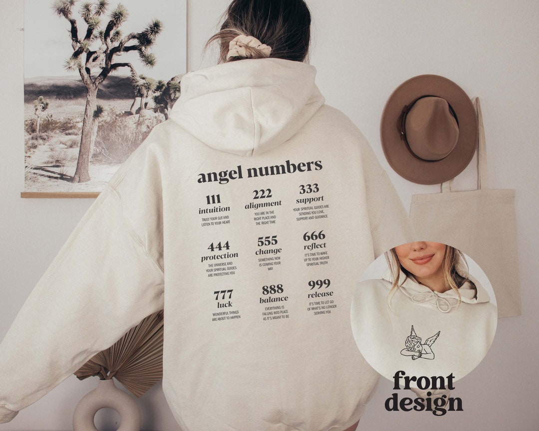Angel Numbers Hoodie | Baby Angel | Angel Core Aesthetic | Trendy ...