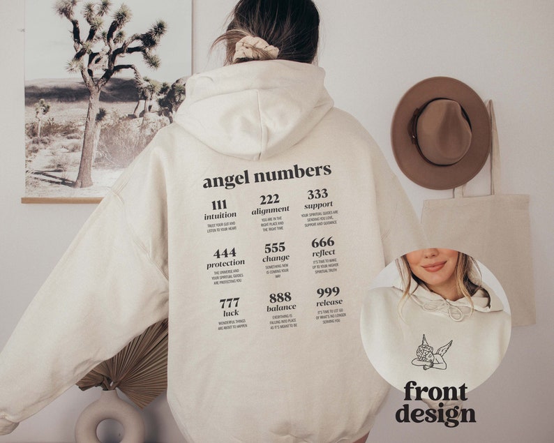 Angel Numbers Hoodie | Baby Angel | Angel Core Aesthetic | Trendy ...