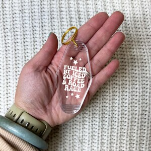 Fueled by Iced Coffee & Road Rage Motel Keychain | Vintage Inspired ...