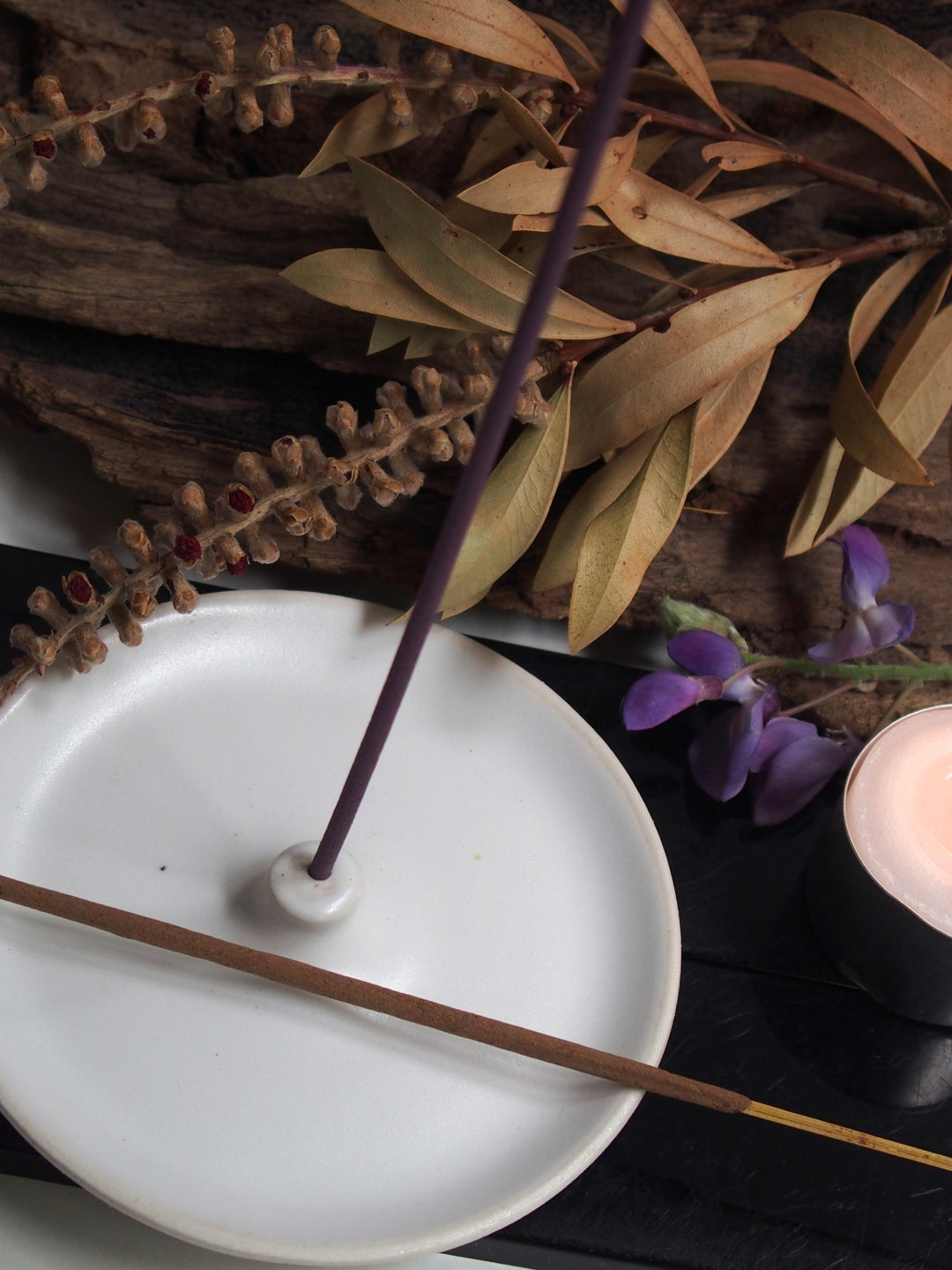 Pure White, Saucer Shaped Incense Burner, Incense Holder, Incense Pot ...