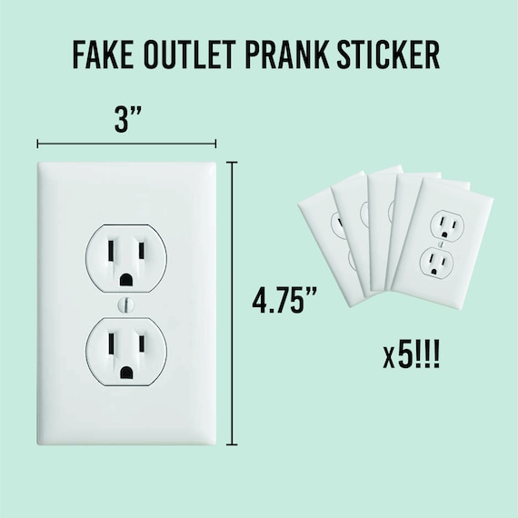 Fake Outlet Prank Sticker 5 Pack Etsy