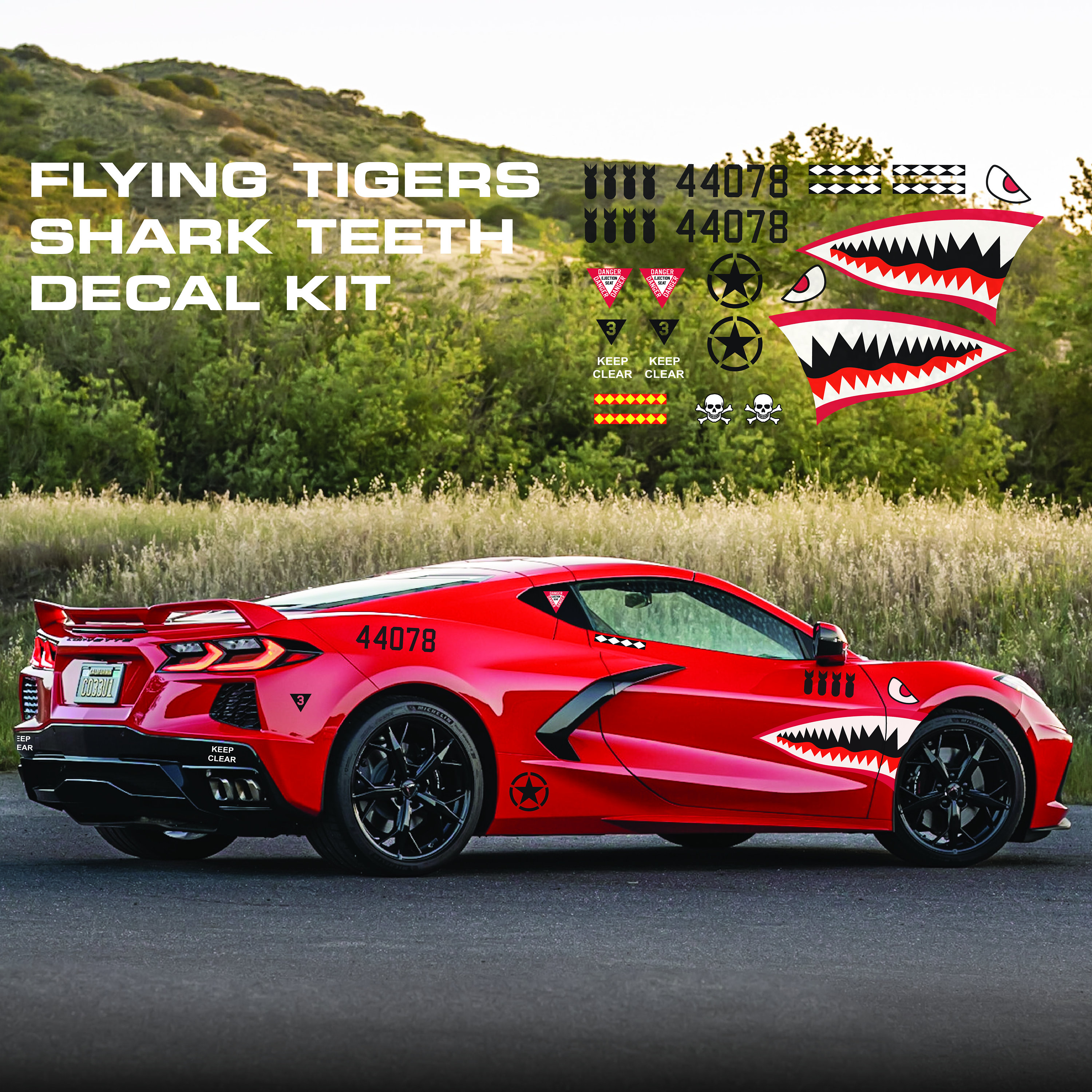 Flying Tigers Shark Teeth Decal Sticker Military Airplane - Etsy