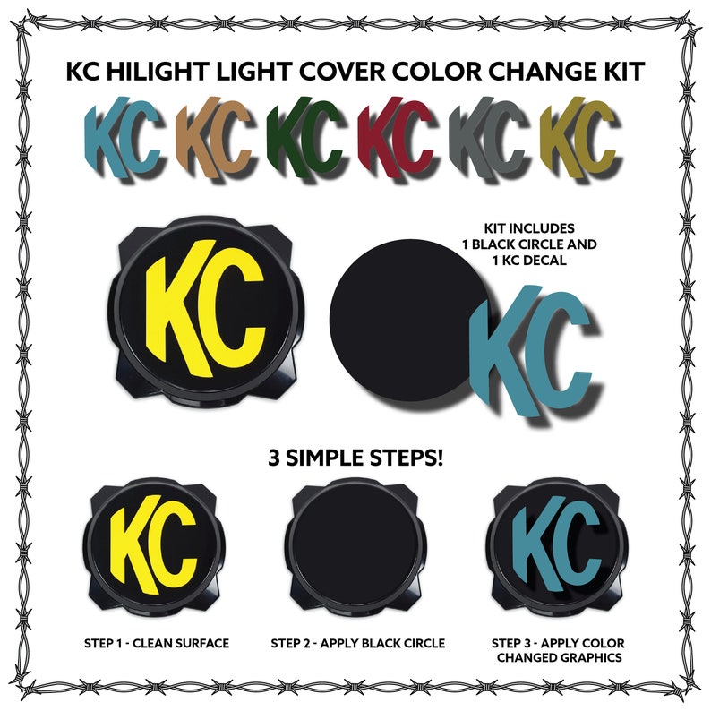 KC Hilites Light Cover Decal Color Change Kit - Etsy