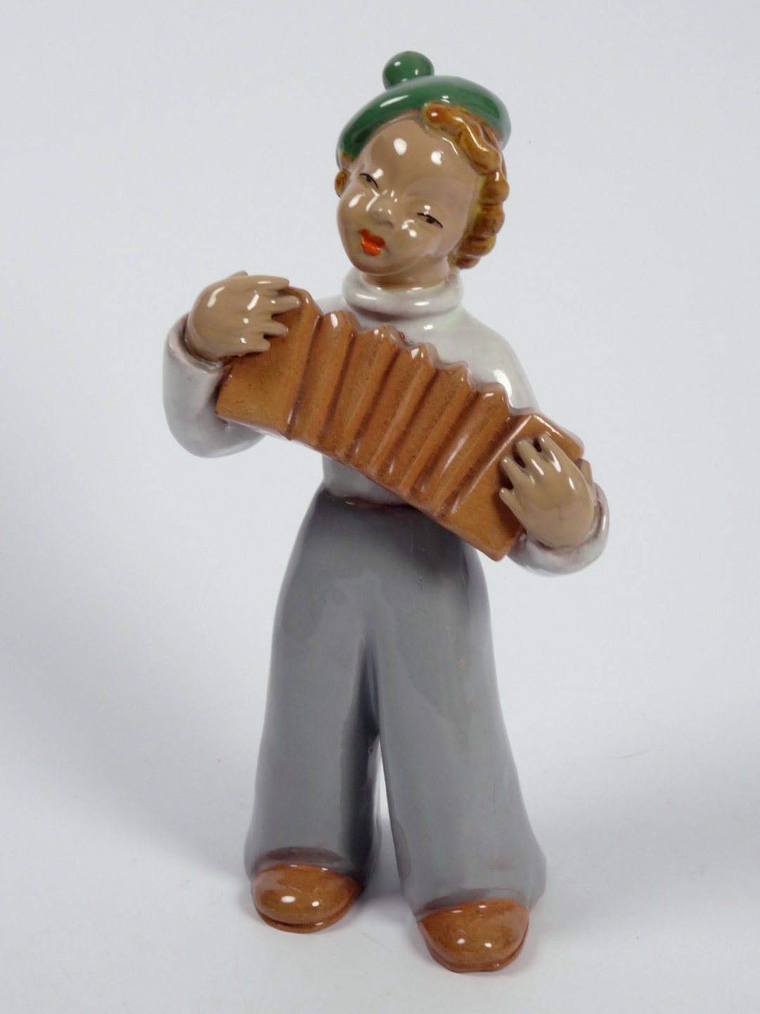 Art Deco Boy Playing Accordion by Mária H. Rahmer - Etsy