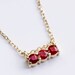 Ruby Necklace in Solid Gold 14K - 3 Red Stone Ruby Bar Necklace Layered ...