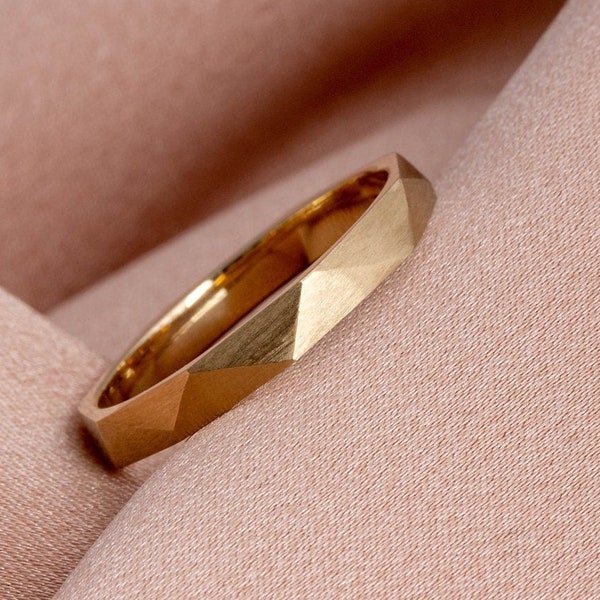 Faceted Wedding Ring - Etsy