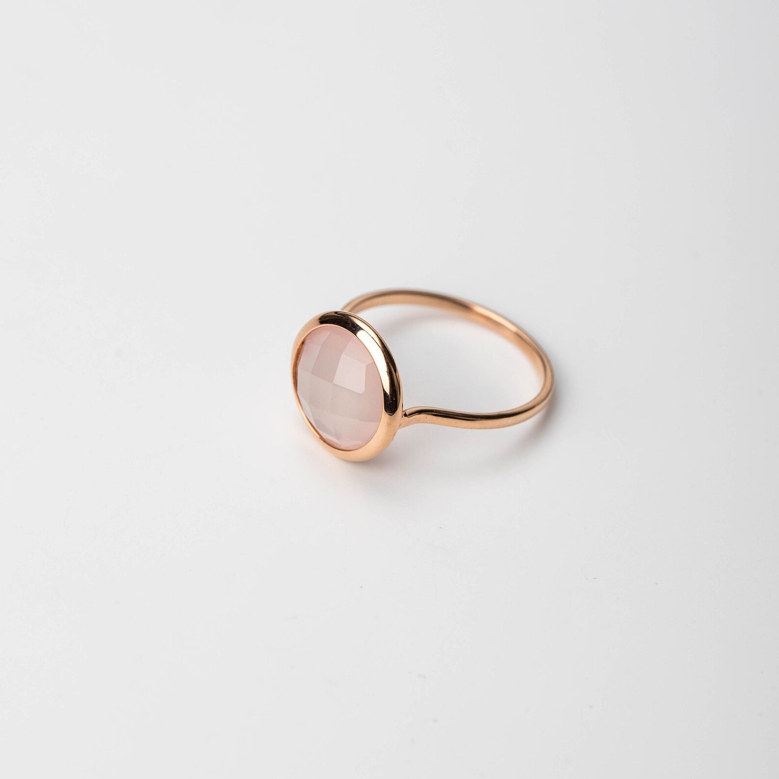 Rose Quartz Gold Ring 14K Rose Gold Ring for Women Natural - Etsy