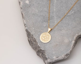 14K Solid Gold Christian Coin Necklace - Constantine 14K Solid Gold Christian Coin Necklace - Constantine