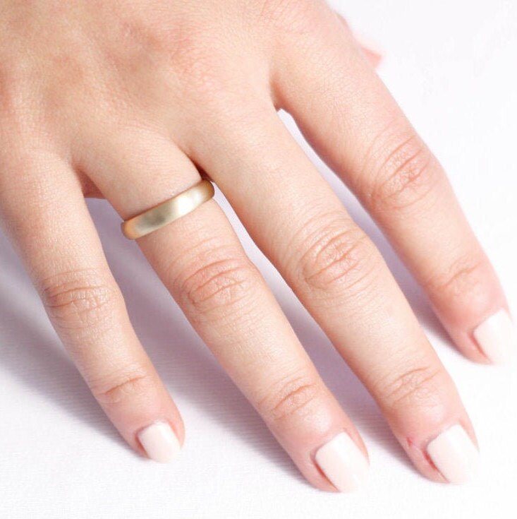 メンズ 結婚指輪 14K ゴールド ハーフラウンド - カップルリング メンズ 結婚指輪 14K ゴールド ハーフラウンド - カップルリング