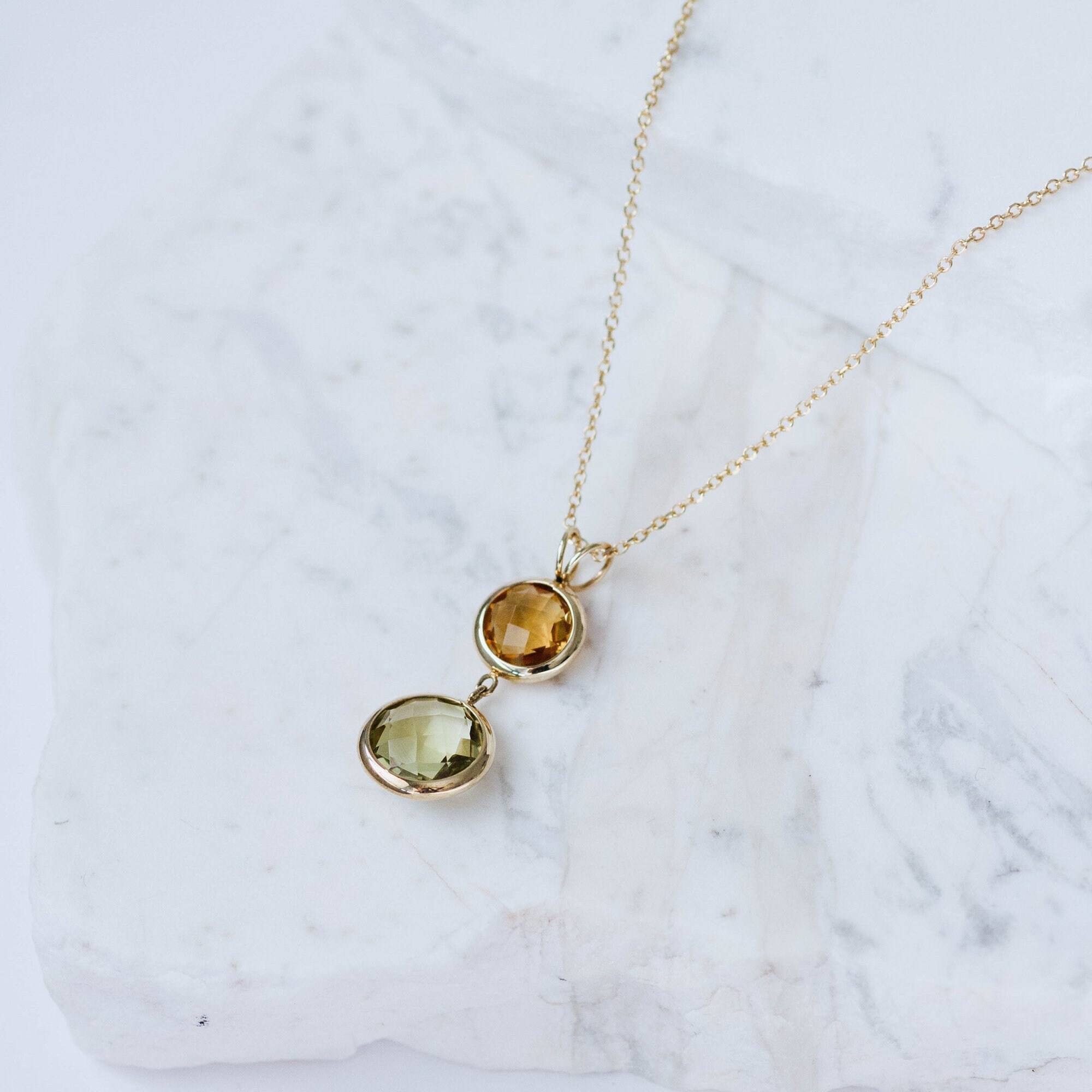 Citrine Necklace 14K Gold Gemstone Necklace for Women Lemon | Etsy