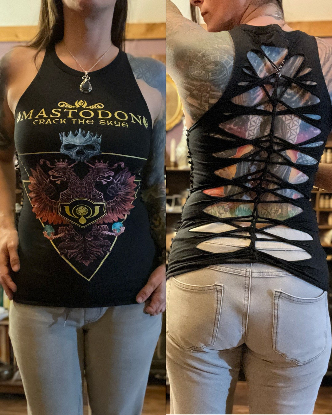 Mastodon / Crack the Skye / Exposed Back Shredded Tank / Ladies Small ...