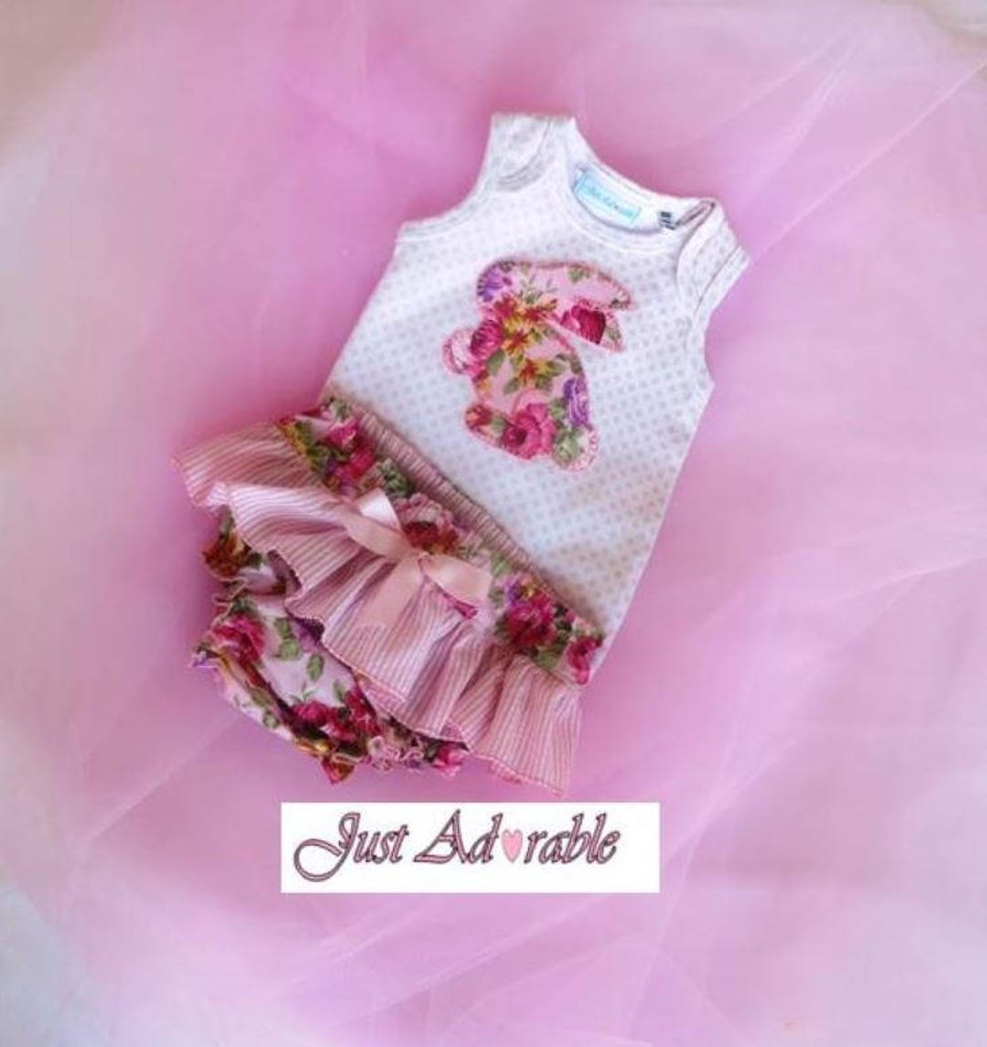 Baby Girl Clothes, Baby Girl Set, Pink Baby Girl Set, Frilled Diaper ...