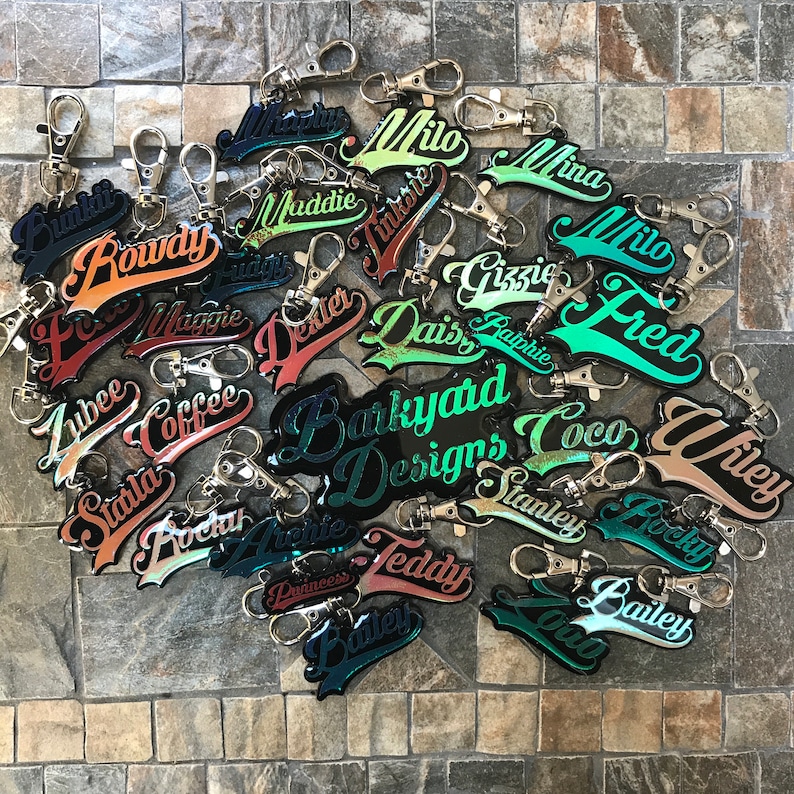 Shadow Cut Name Tags Dog Tags Dog ID Custom ID Tag Dog - Etsy