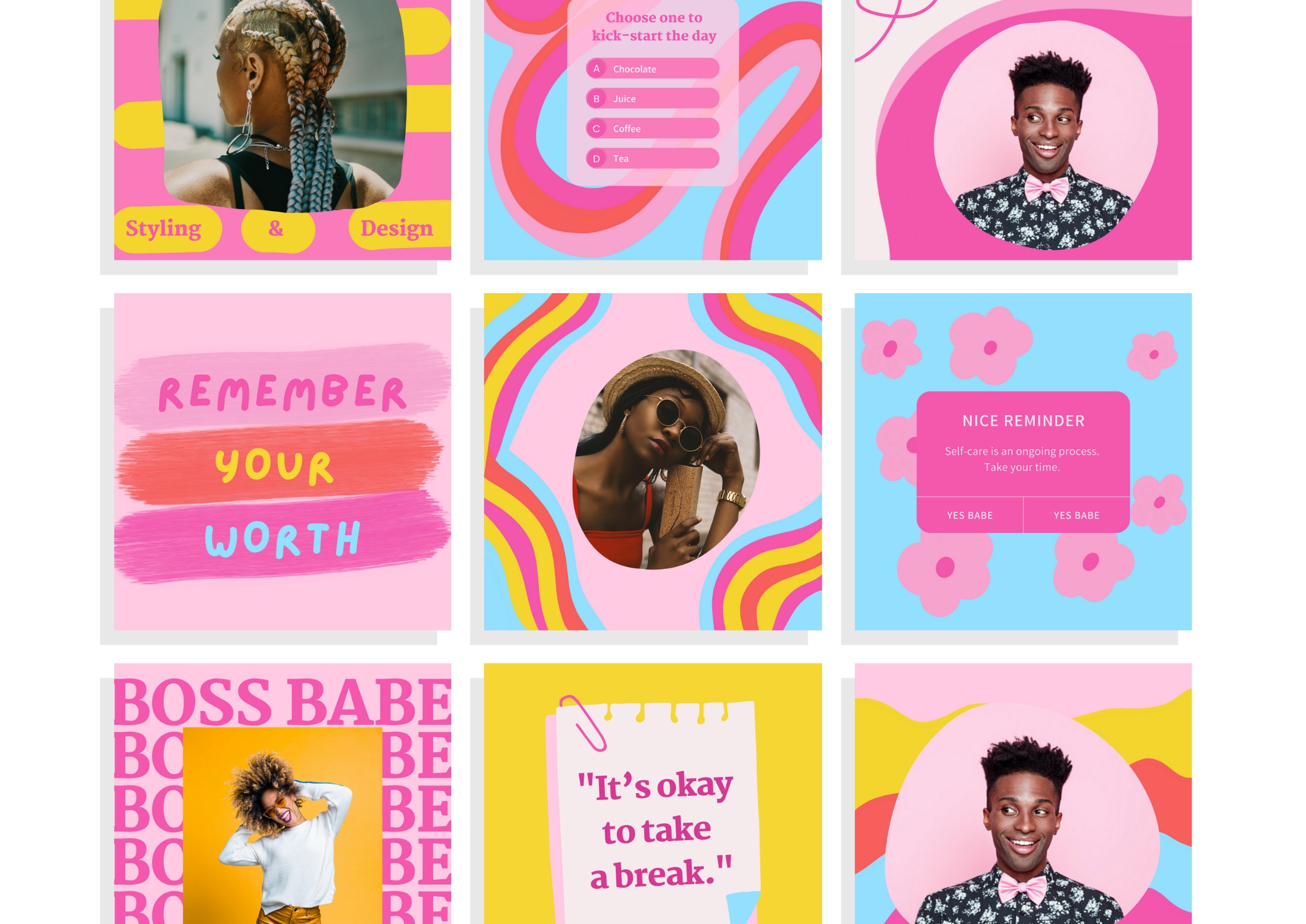 50 Colorful Groovy Instagram Post Templates | Engagement Boost Posts ...