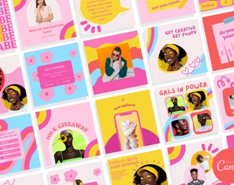 100 Colorful Instagram Post Templates | Groovy |engagement Boost Posts ...