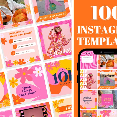30 Colorful Groovy Instagram Story Templates / Engagement - Etsy