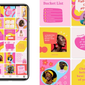 50 Colorful Groovy Instagram Post Templates | Engagement Boost Posts ...