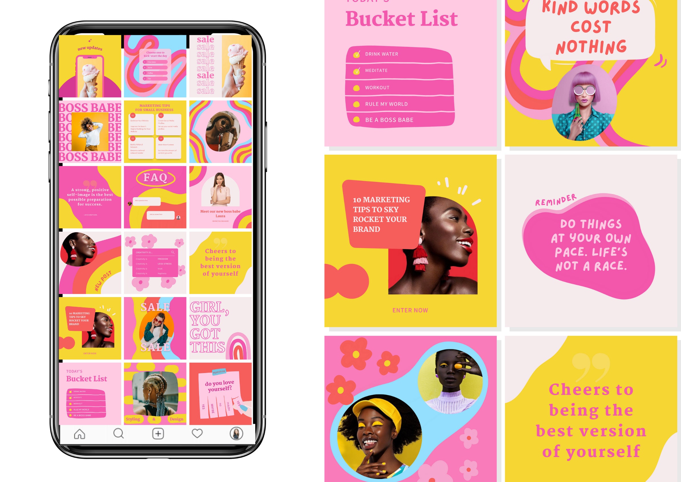 50 Colorful Groovy Instagram Post Templates Engagement Boost - Etsy