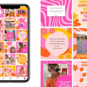 100 Colorful Instagram Post Templates | Groovy |engagement Boost Posts ...