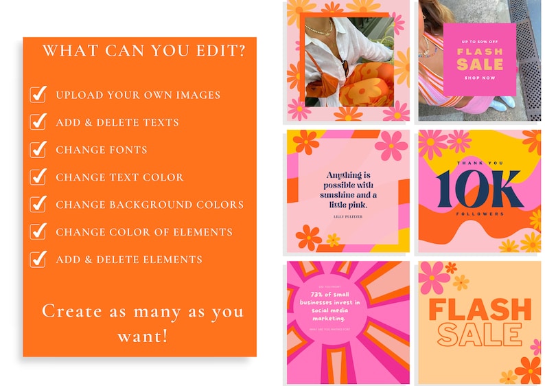 100 Colorful Instagram Post Templates | Groovy |engagement Boost Posts ...