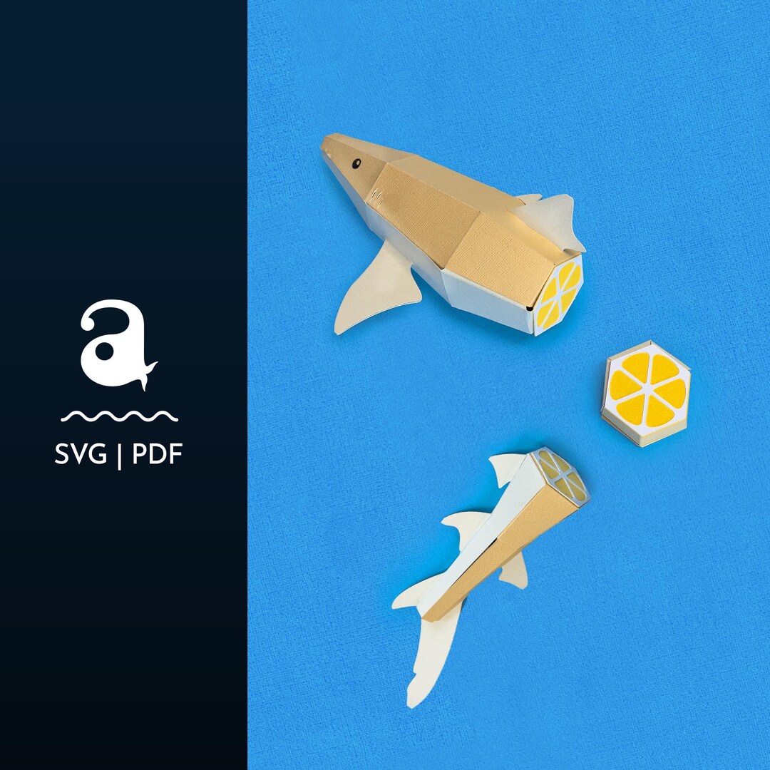 Lemon Shark Paper Model: DIY Cardstock Sculpture (SVG, PDF) - Etsy