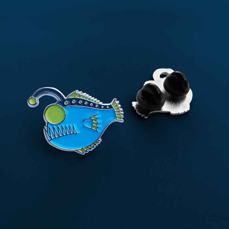 Bioluminescence, Glow in the Dark Anglerfish Angler Fish Enamel Pin ...