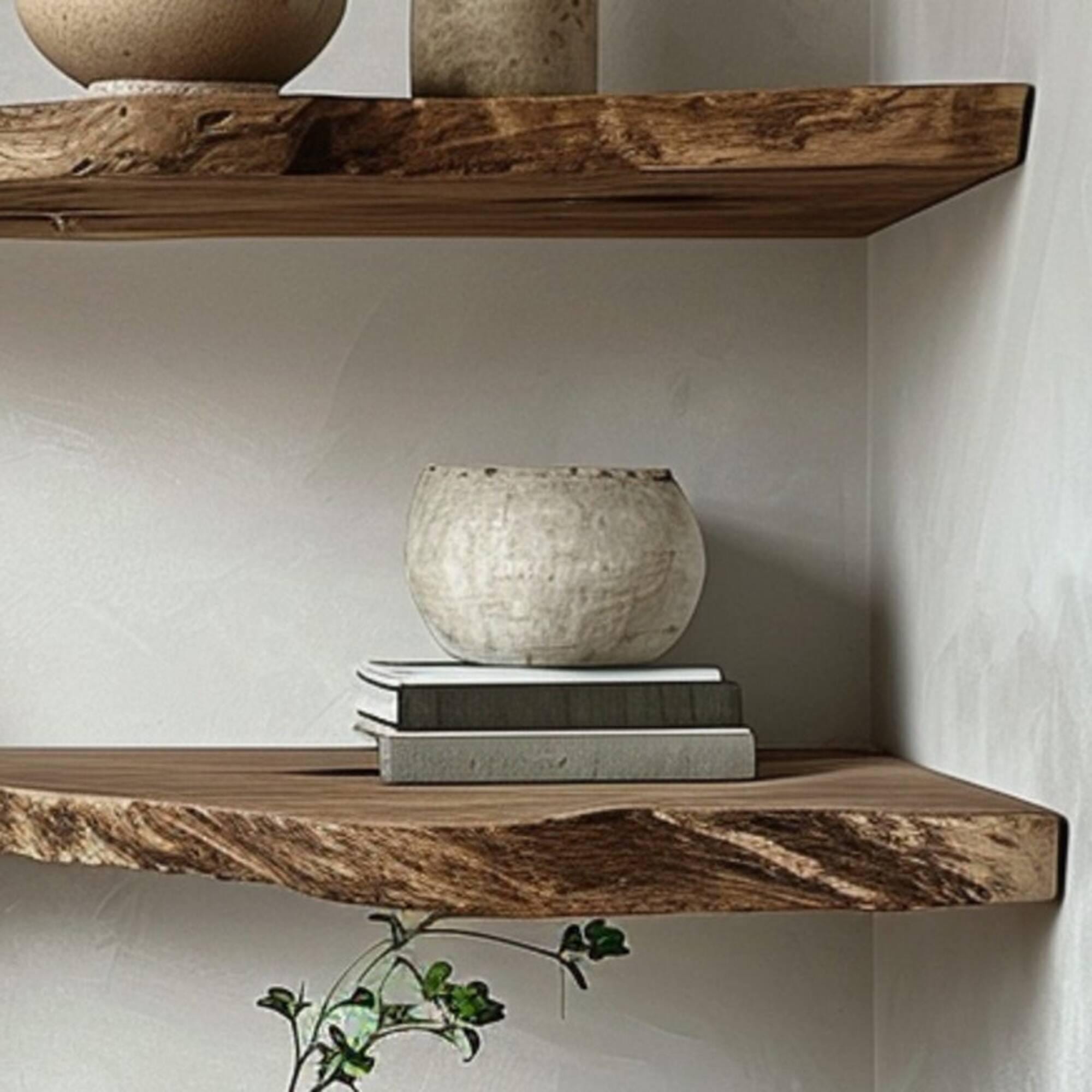 Walnut Floating Shelf Live Edge L Shaped Floating Shelf Corner Wall ...