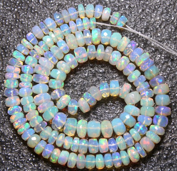 100 Natural Loose Beaded Necklace Ethiopian Fire Opal Beads Very Good Luster Opal Making Jewelry Stone Crystal Opal 6.55 Carat OLL