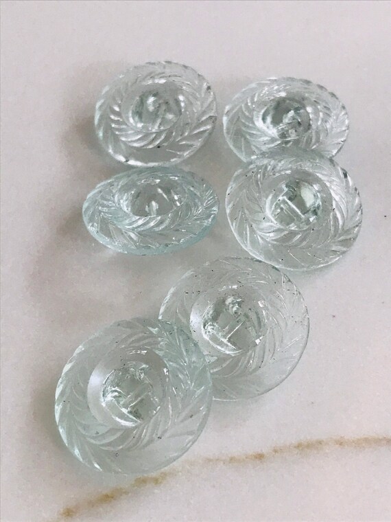 6 Old Clear Glass Buttons Vintage Buttons Wonderful Light - Etsy