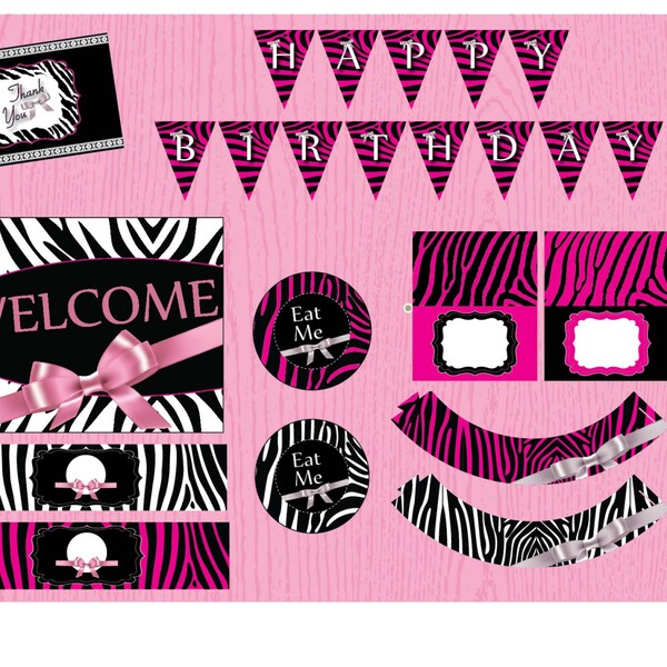 Pink Zebra Party - Etsy