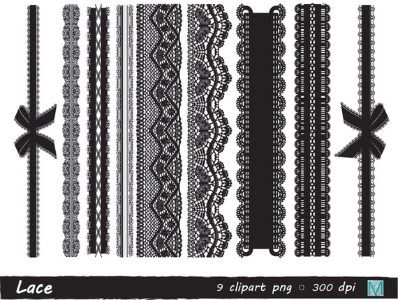 Digital Black Lace Border