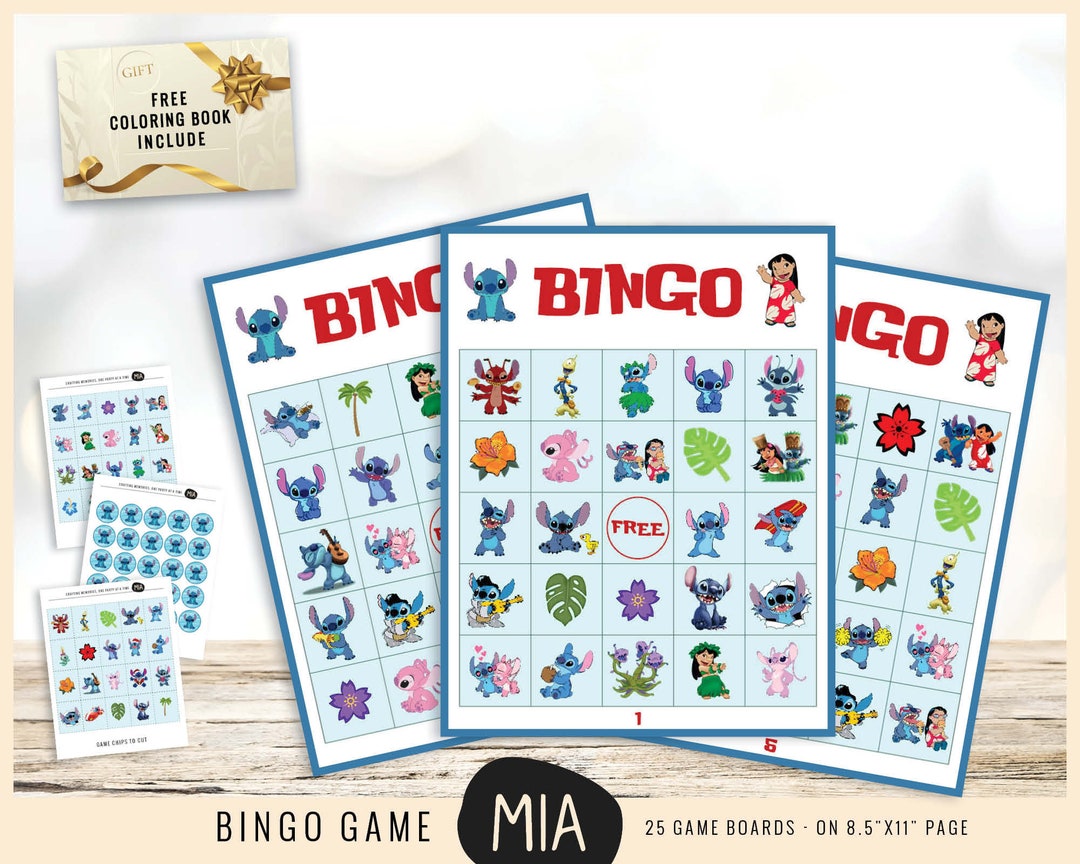 Lilo and Stitch BINGO Game Set of 25 Cards Lilo Stitch - Etsy UK