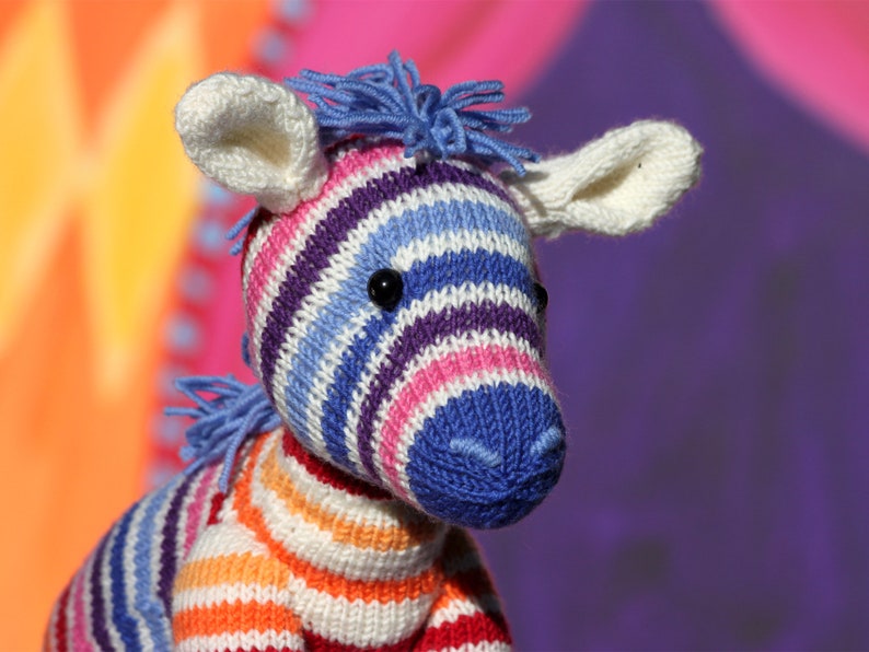 Rainbow Zebra NORA Knitting Pattern - Etsy
