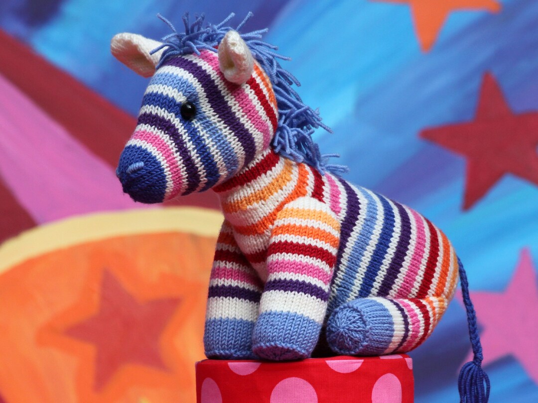 Rainbow Zebra NORA Knitting Pattern - Etsy
